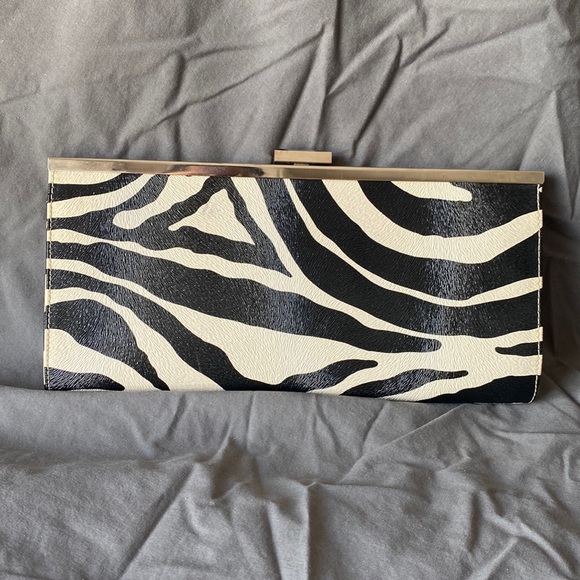Bags | Zebra Leather Clutch | Poshmark